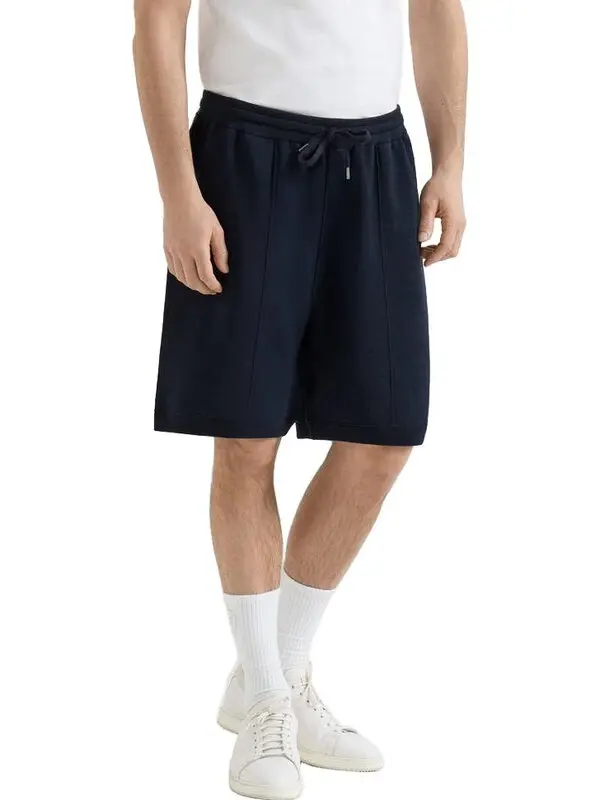 Brunello Cucinelli Double Knit Bermuda Shorts - Navy Blue