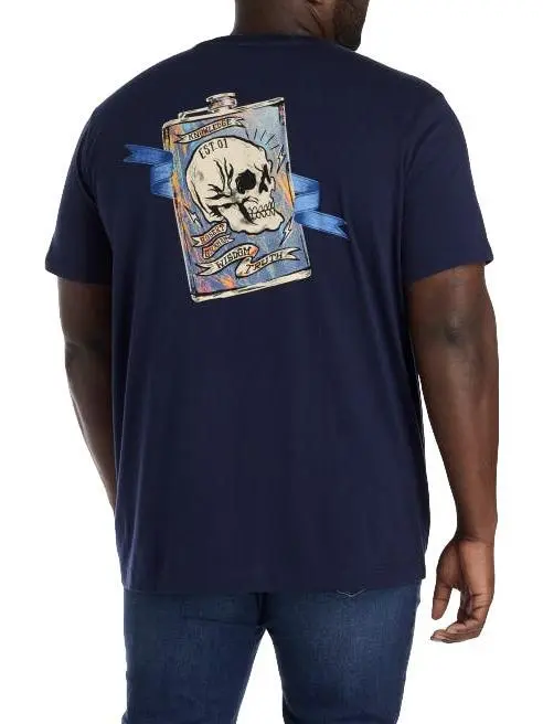 ROBERT GRAHAM DXL Big & Tall Flask Graphic Tee - Navy