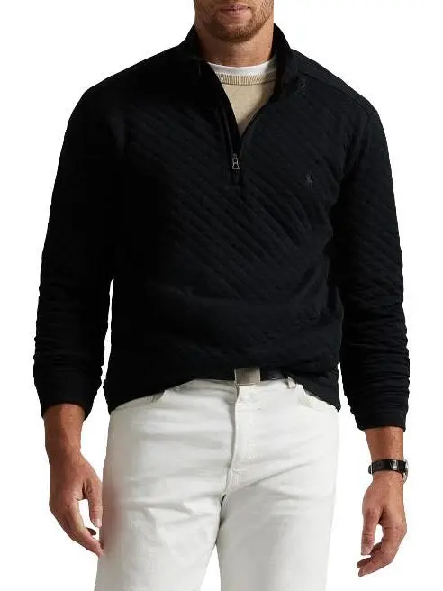 Polo Ralph Lauren Microquilted Jersey Quarter-zip Pullover - Polo Black