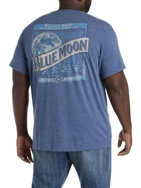 Lucky Brand Big & Tall Blue Moon Label Graphic Tee - Insignia Blue