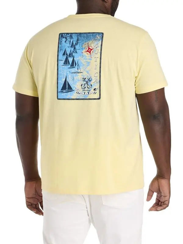 NAUTICA Big & Tall Sea And Sun Graphic Tee - Palebanana