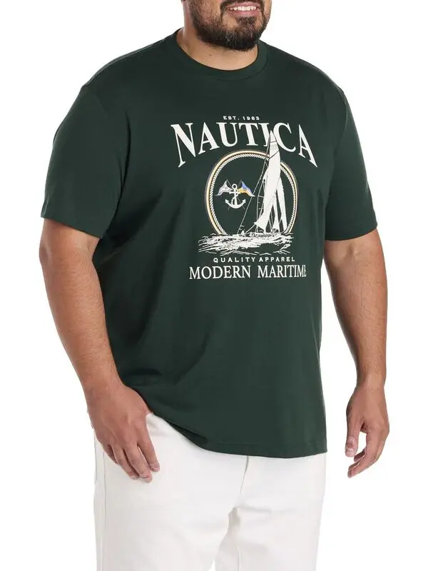 NAUTICA Big & Tall Modern Maritime Graphic Tee - Kelp Seas