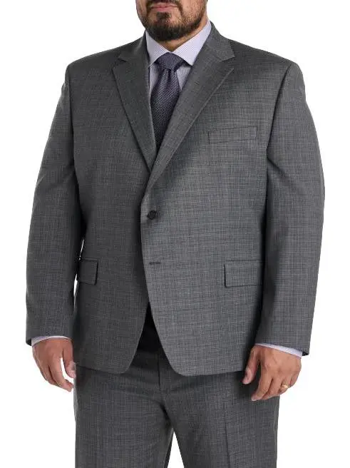 Michael Kors Big & Tall Transitional Check Suit Jacket - Grey
