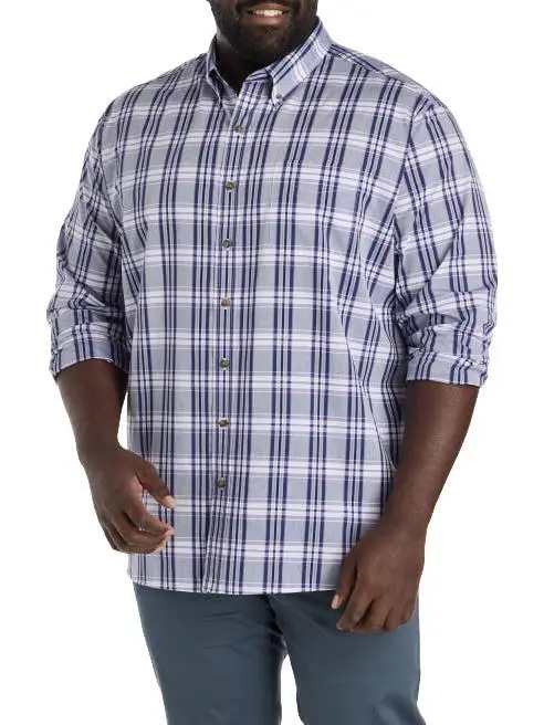 HARBOR BAY BY DXL Big & Tall Easy-care Medium Plaid Sport Shirt V2 - Multi