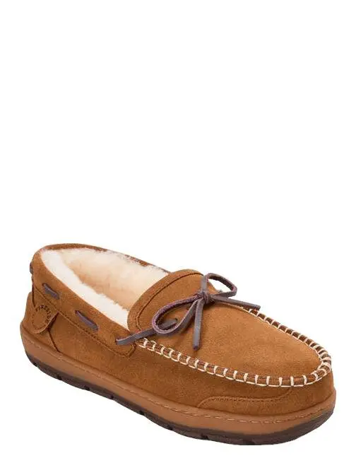 DEARFOAMS Fireside Forster Shearling Moccasins - Chestnut