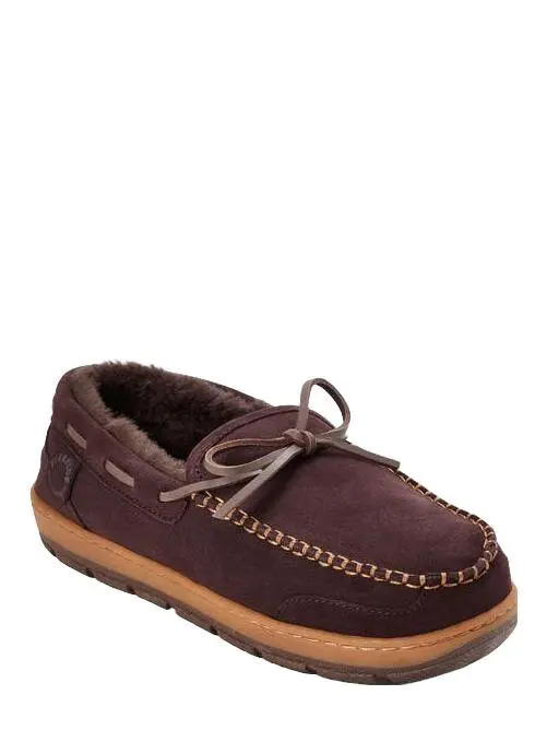 DEARFOAMS Fireside Forster Shearling Moccasins - Coffee