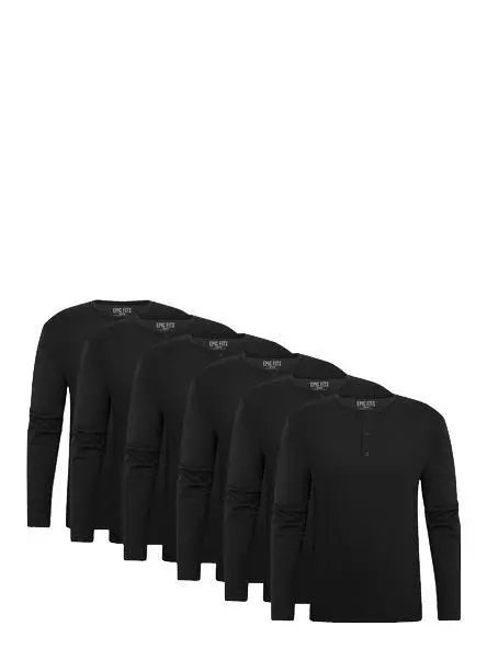EPIC FITS Long Sleeve Henley - Black