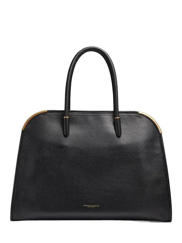 Donna Karan New York Satin Oversized Tote - Black/gold
