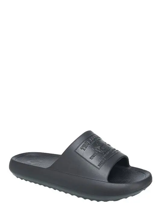 True Religion Wayne Wording Single Slide - Black