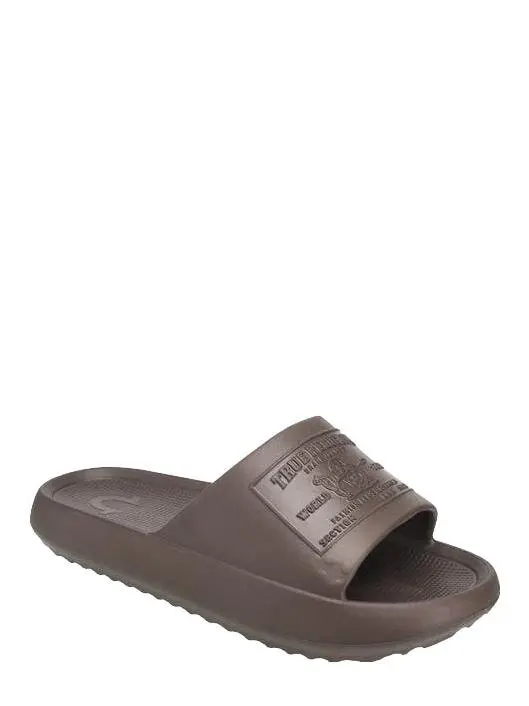 True Religion Wayne Logo Slide Sandals - Chocolate