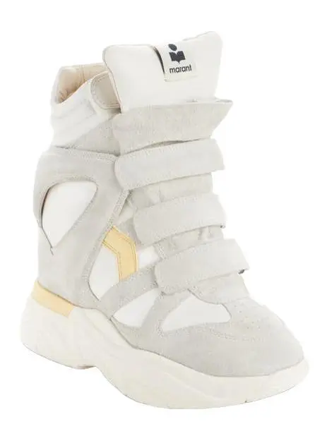 Isabel Marant Balskee Hidden Wedge High-top Sneakers - Chalk/butter