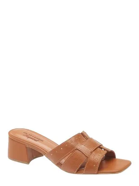 BOTTERO Catia Leather Slide Sandal - Caramelo