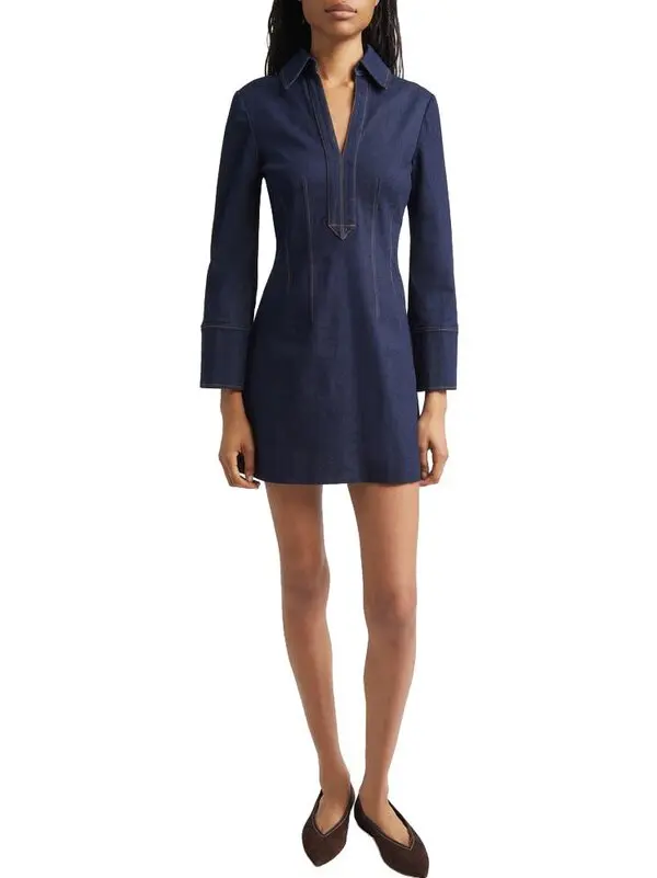 Veronica Beard Raymond Denim Shirt Dress - Midnight Wash