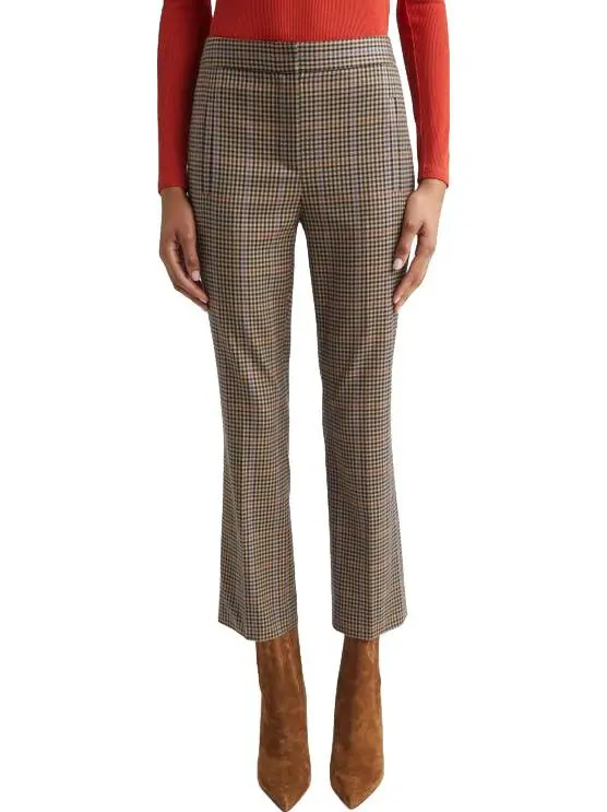 Veronica Beard Arte Plaid Crop Pants - Russet Multi