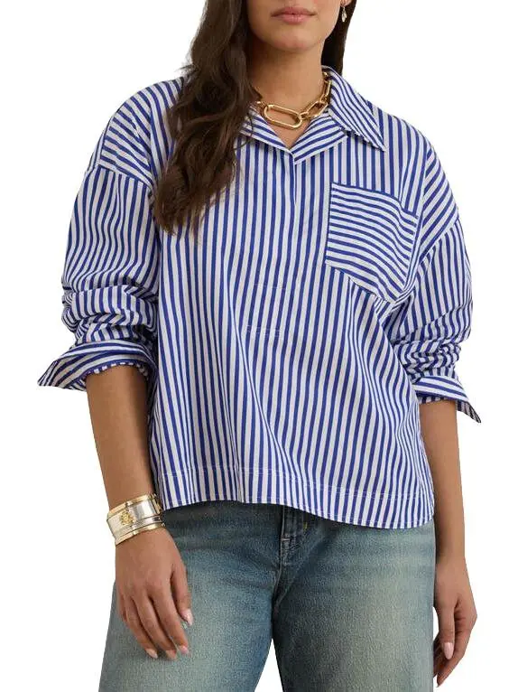Ralph Lauren Stripe Cotton Shirt - Blue/white Multi