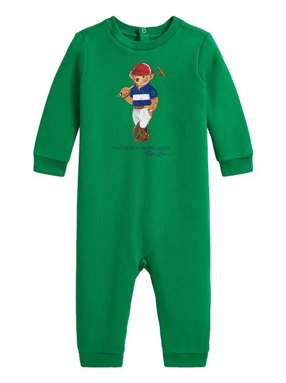 Ralph Lauren Polo Bear Long Sleeve Cotton Blend Jumpsuit - Green