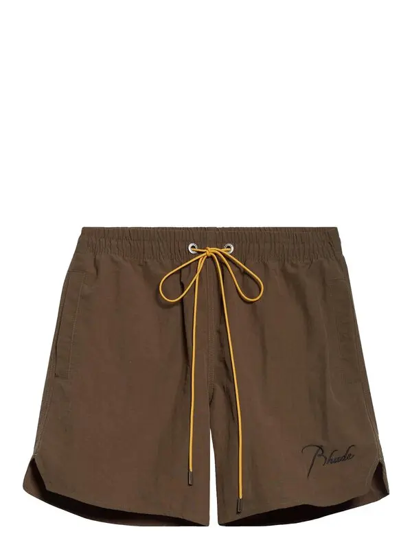 Rhude Radiator Nylon Swim Trunks - Moss Green/black
