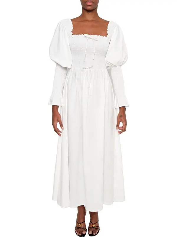 THE LULO PROJECT The Honor Smocked Maxi Dress - Crudo