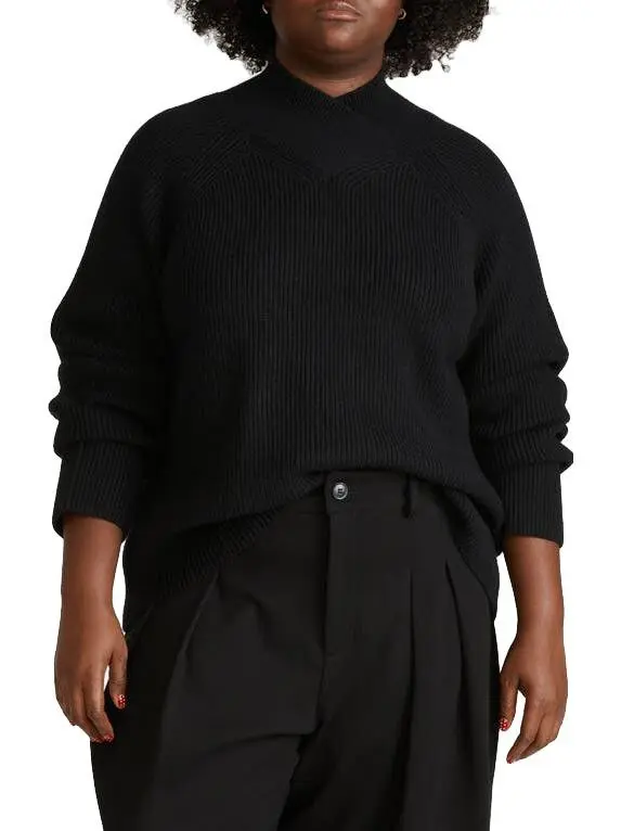 Universal Standard Arli Surplice Neck Sweater - Black