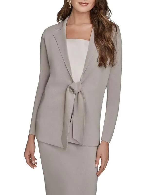 Donna Karan New York Tie Front Sweater Blazer - Vapor