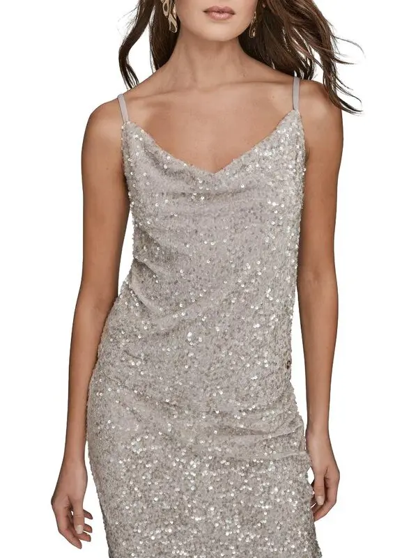 Donna Karan New York Sequin Cowl Neck Camisole - Vapor