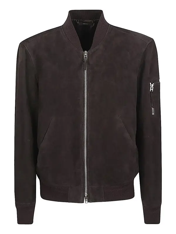 TOM FORD Suede Bomber Jacket - Brown