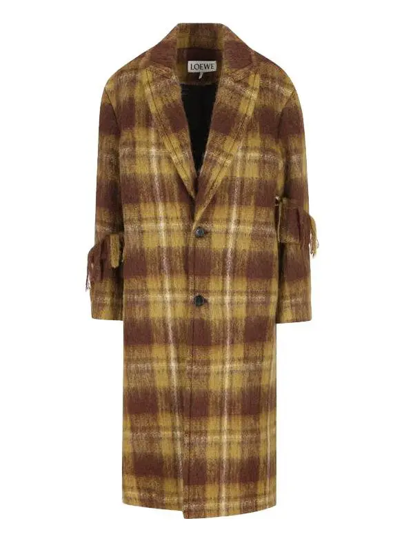 Loewe Mohair-and-wool-blend Mid-length Coat - Multicolour