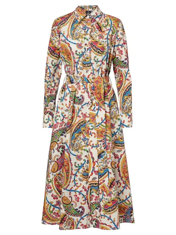 Etro Paisley Cotton Wrap Dress - Multicoloured