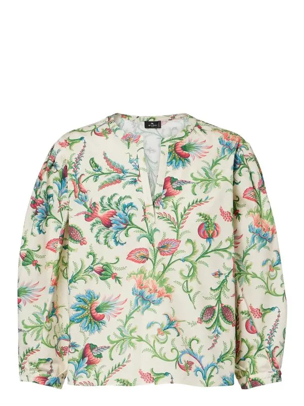 Etro Floral Cotton Blouse - White