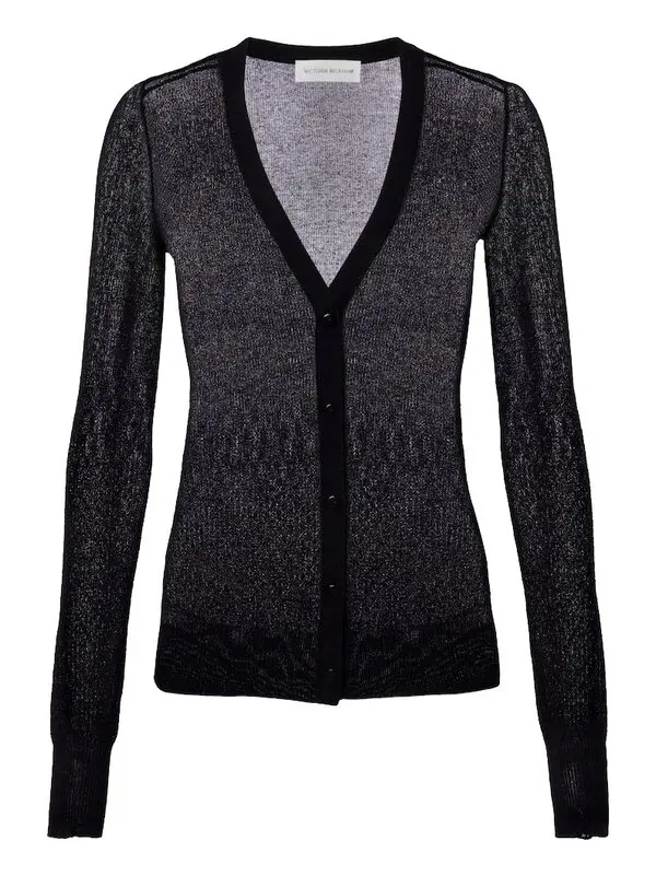 Victoria Beckham Cotton-blend Cardigan - Black