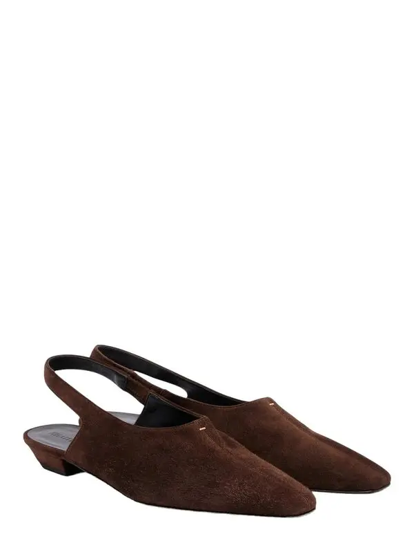 Khaite Cecilia Suede Slingback Flats - Brown