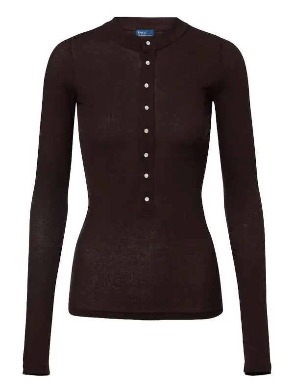 Polo Ralph Lauren Cotton Jersey Henley - Brown