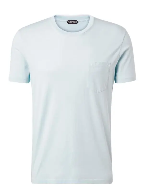 TOM FORD Cotton And Silk Jersey T-shirt - Blue