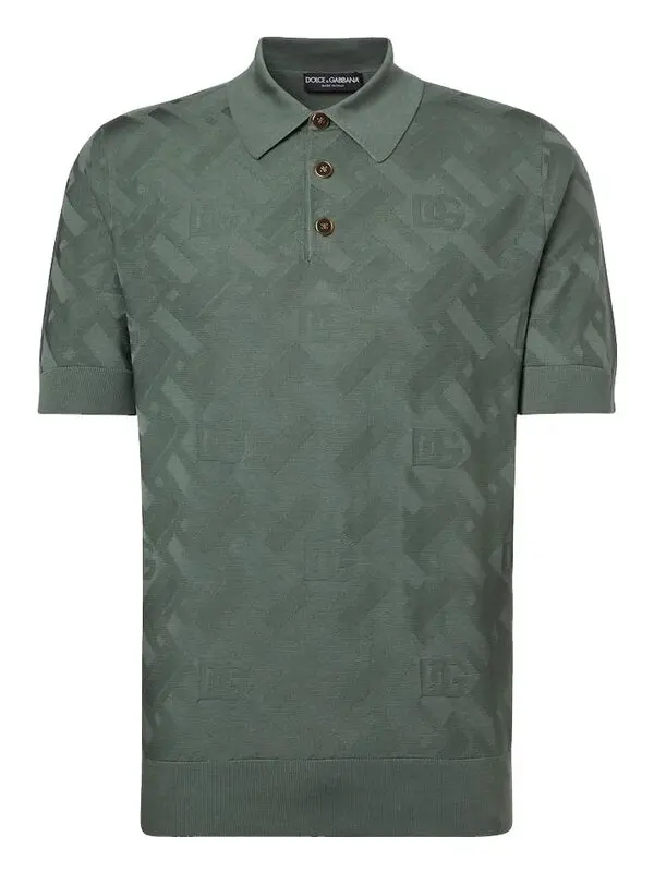 Dolce & Gabbana Dg Silk Polo Shirt - Grey