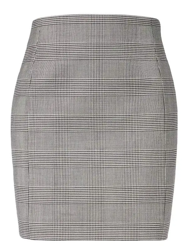 Balmain Houndstooth Wool-blend Miniskirt - Black