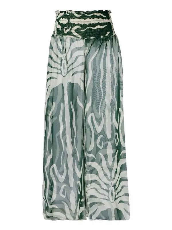 Johanna Ortiz Printed Wide-leg Pants - Green