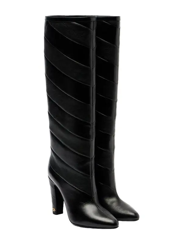 Valentino Garavani Leather Knee-high Boots - Black