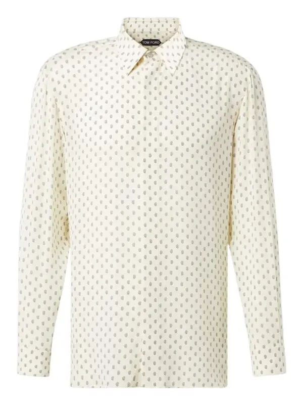 TOM FORD Paisley Silk Crêpe De Chine Shirt - White