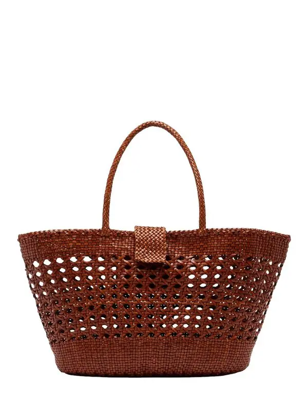 Rixo X Dragon Diffusion Lucine Leather Tote Bag - Brown