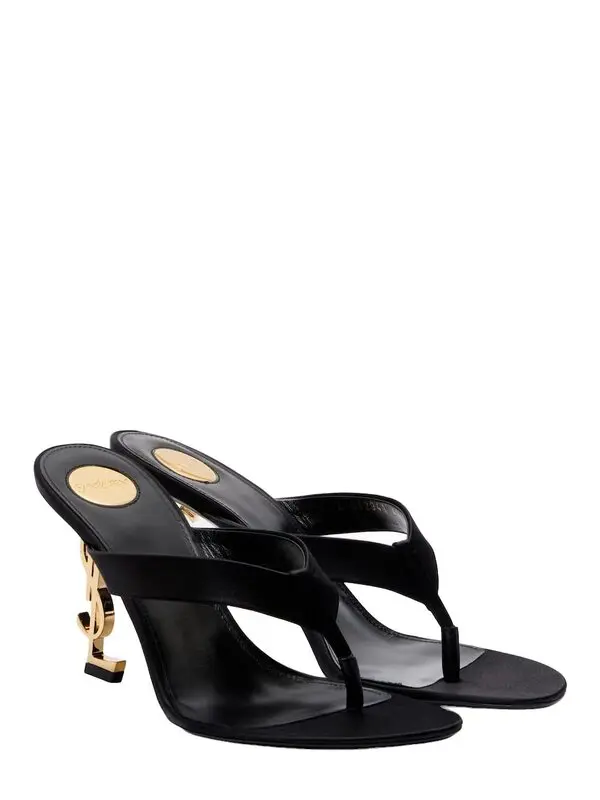Saint Laurent Opyum 85 Satin Crêpe Mules - Black
