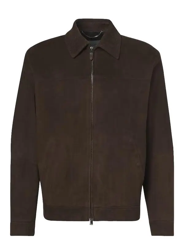 Canali Suede Blouson Jacket - Brown