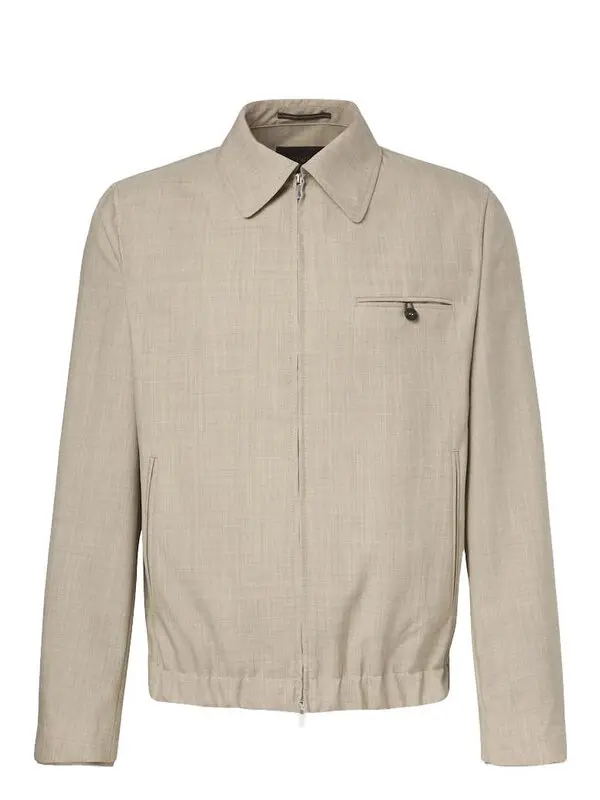 SLOWEAR Virgin Wool Blouson Jacket - Beige