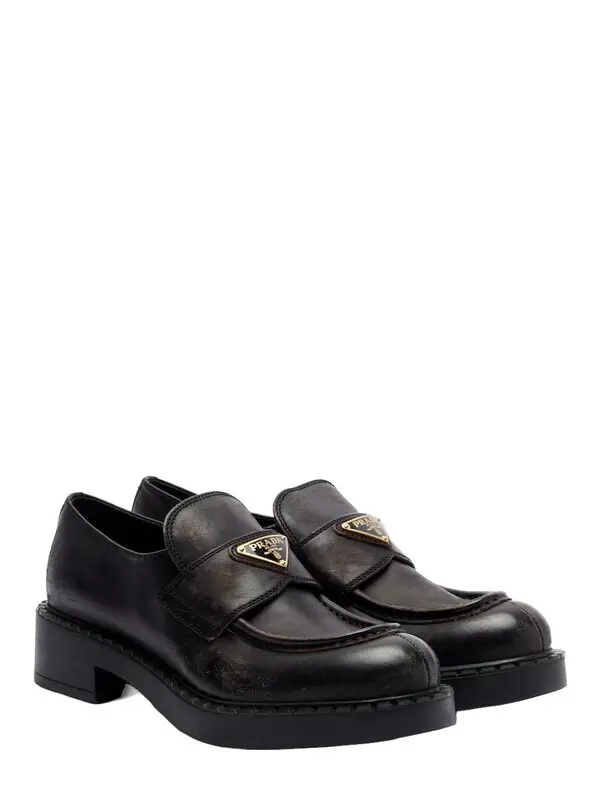 Prada Leather Loafers - Black