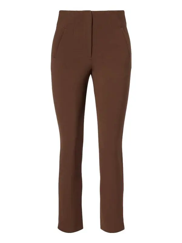 Veronica Beard Stila Cropped Slim Pants - Brown