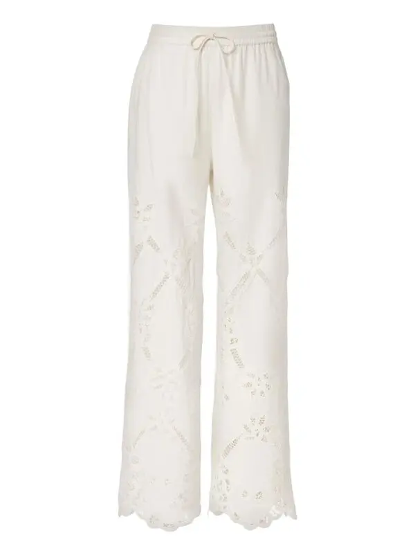 Veronica Beard Daisy Cotton And Linen Wide-leg Pants - White