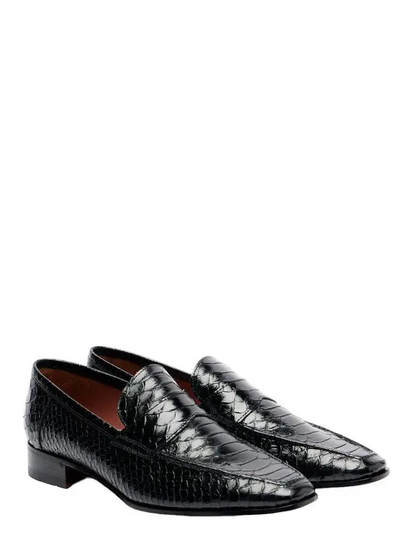Paris Texas Vincent Croc-effect Leather Loafers - Black