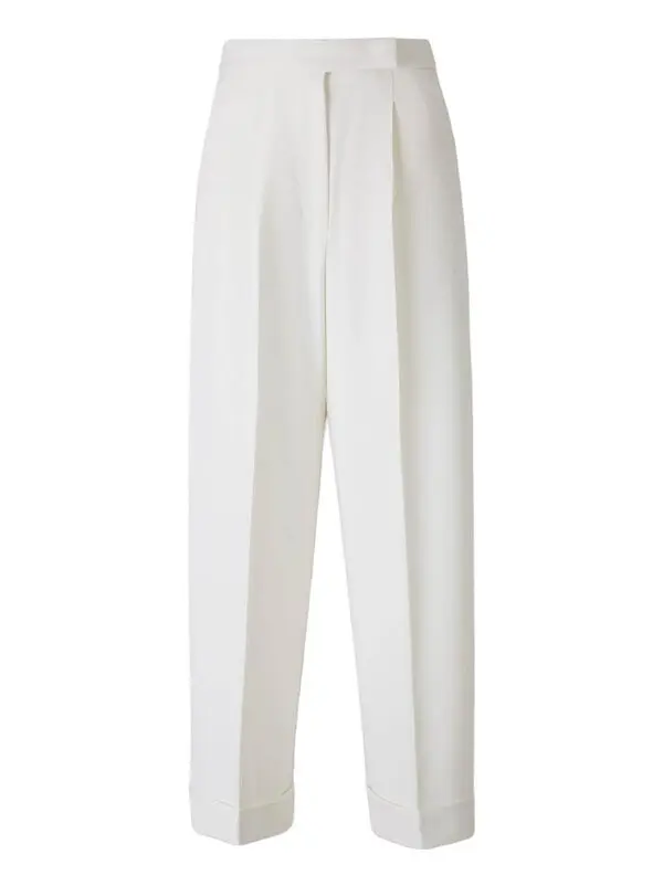 Max Mara Straight Leg Trousers With Pleats - White