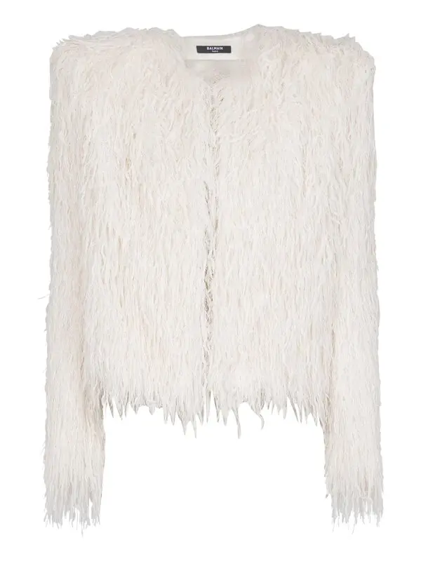 Balmain Fringed Jacket - White