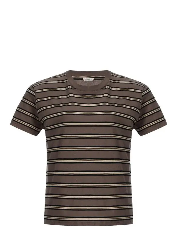 KALLMEYER Kenzie Striped Cotton Jersey T-shirt - Grey