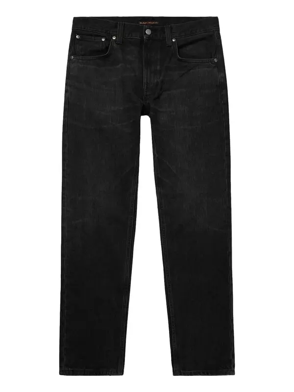 Nudie Jeans Gritty Jackson Slim-fit Straight-leg Organic Jeans - Black